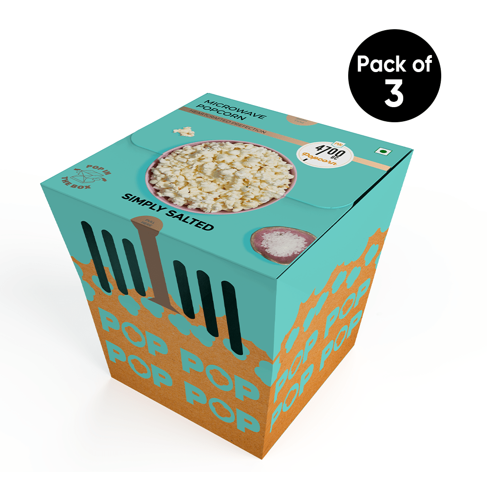 Microwave Popcorn, Simply Salted, Pop Box (Pack of 3, 80g) – 4700BC