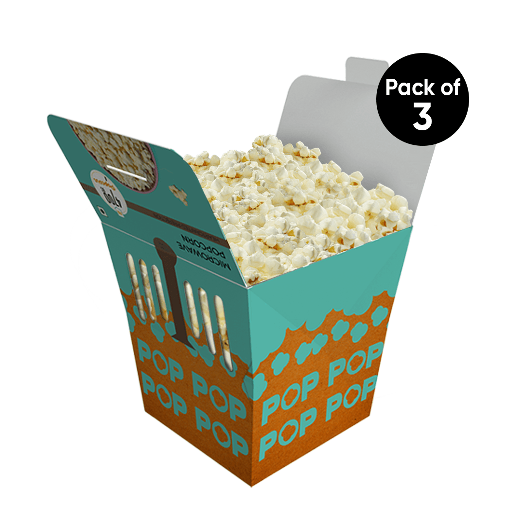 Microwave Popcorn, Simply Salted, Pop Box (Pack of 3, 80g) – 4700BC