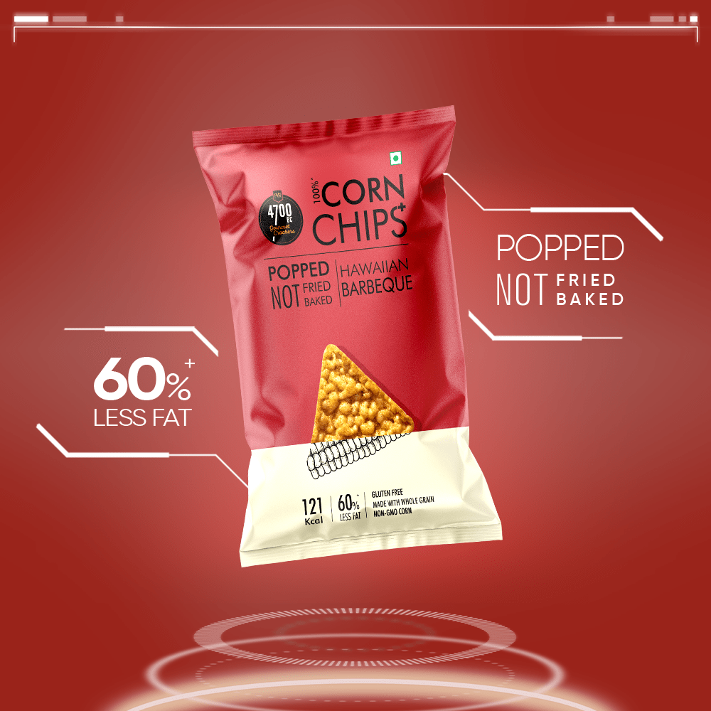 Chips+, Hawaiian Barbeque, Popped, 100% Corn-Based (Pack of 6, 55g ...